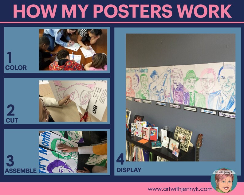 Printable Famous Faces of African American History Collaborative Poster ...