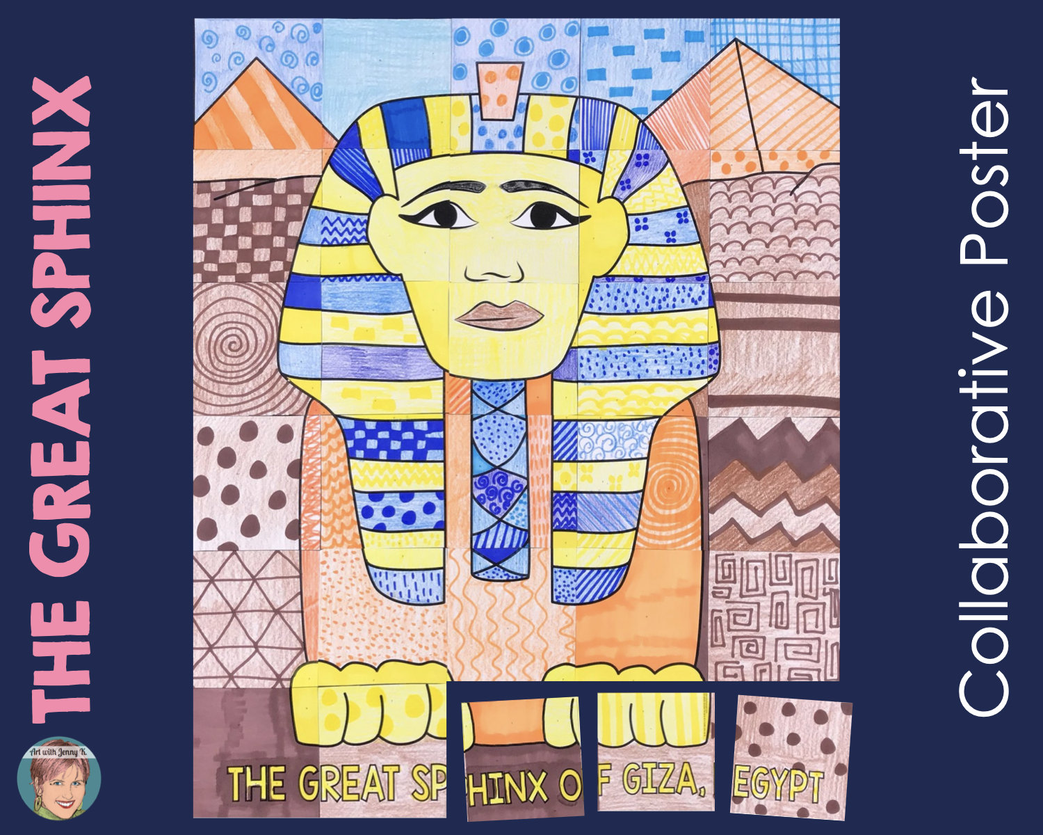 Printable the Great Sphinx of Giza, Egypt Collaborative Poster Fun Art ...
