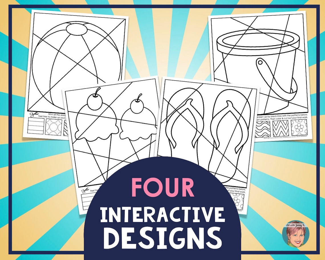 Printable Pop Art Summer Coloring Pages Writing No Prep Print and Go ...