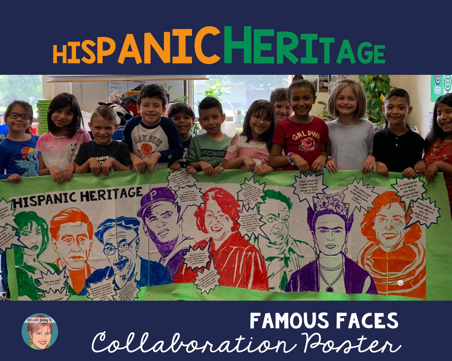 Printable Famous Faces of Hispanic History Collaborative Poster ...
