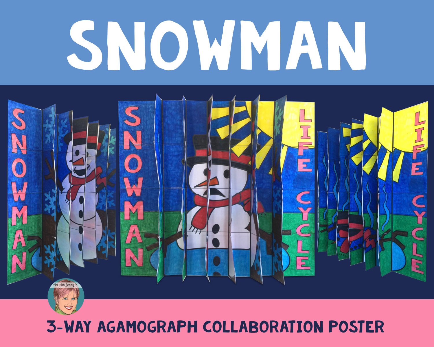 Printable Winter Craft Activity for Kids Collaborative 3D States of ...
