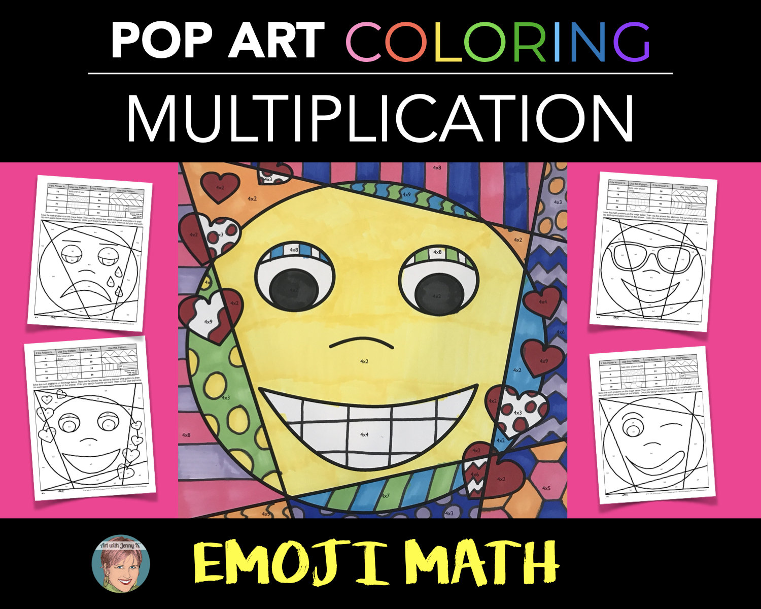 Emoji Math Facts: Printable Multiplication Review Coloring Pages ...