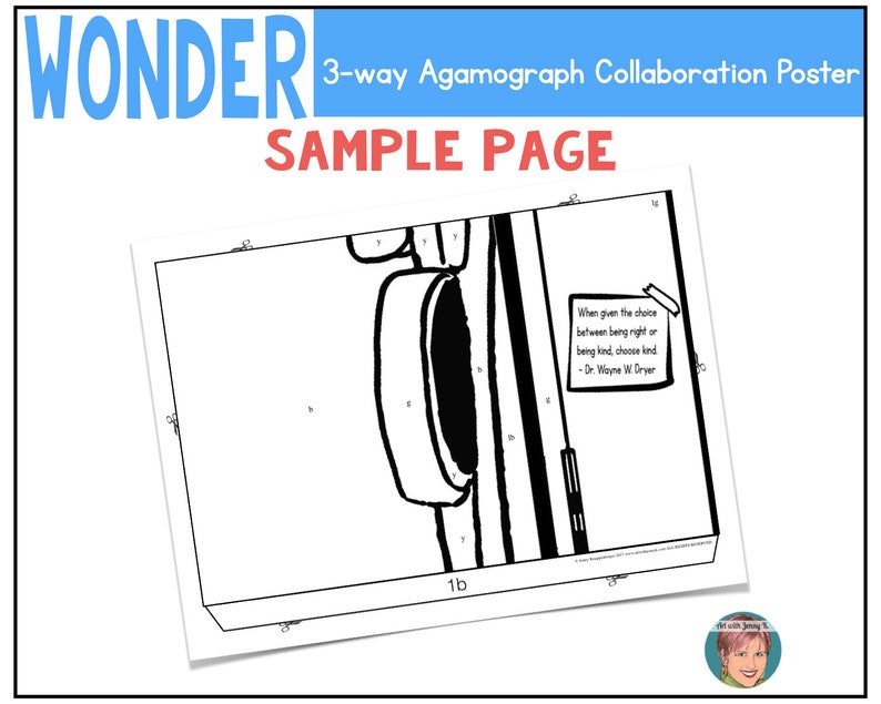 WONDER by RJ Palacio Printable 3-way Collaboration Agamograph Poster ...