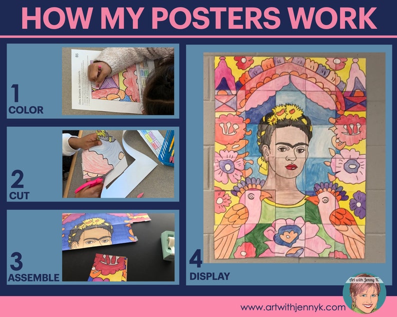 Printable "the Frame" by Frida Kahlo Collaborative Poster (w/spanish ...