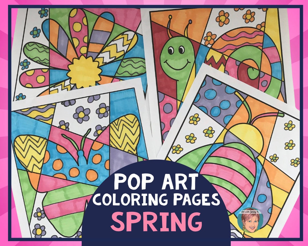 Printable Pop Art Spring Coloring Pages + Writing | No Prep Print and ...