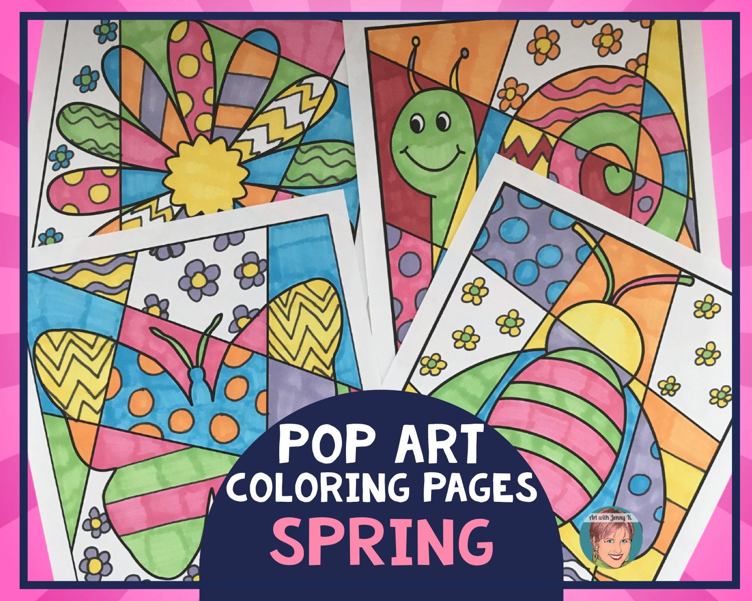 Printable Pop Art Spring Coloring Pages + Writing | No Prep Print and ...