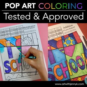 Back to School Themed Math Fact Review Coloring Sheets Fun PRINTABLE ...
