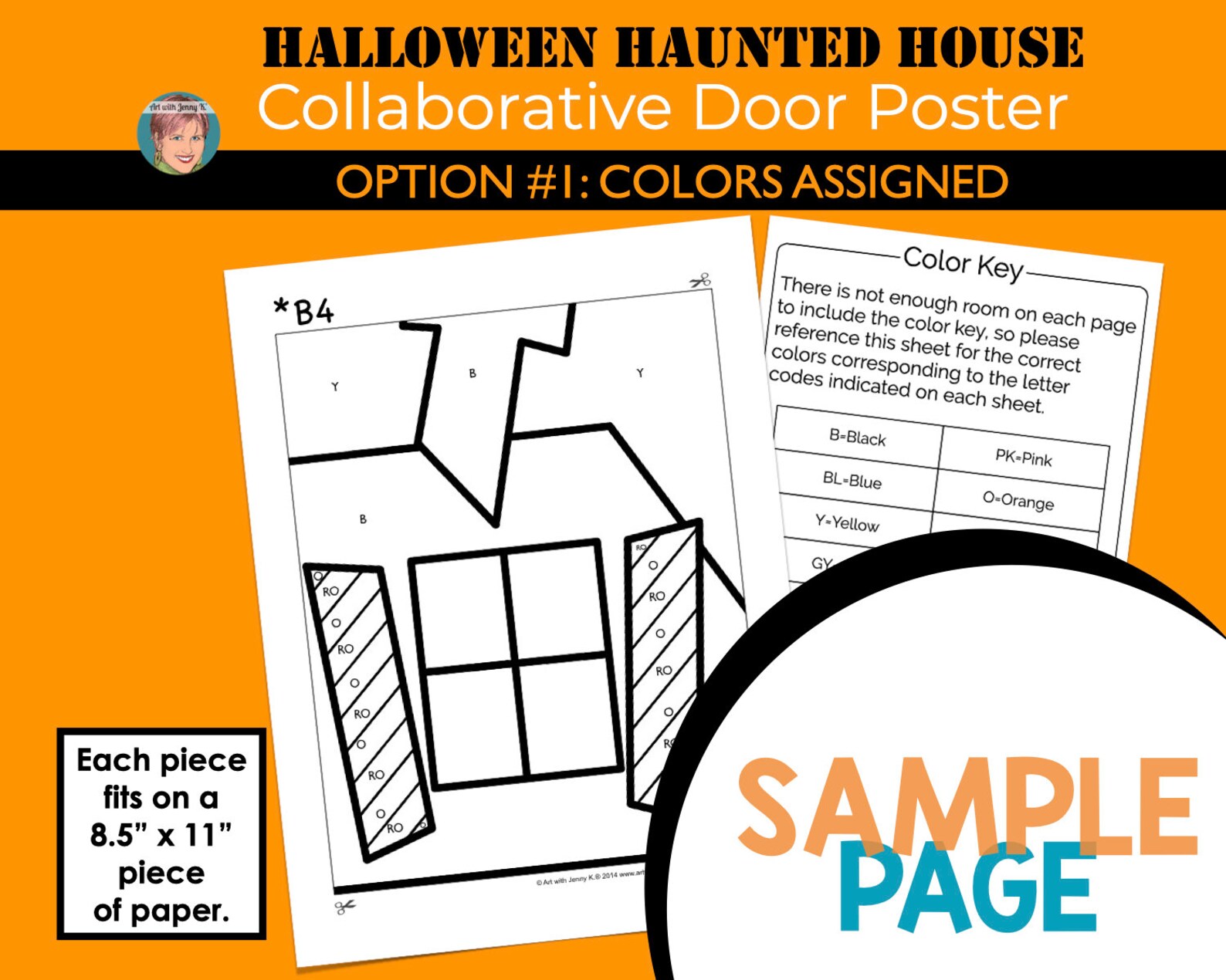 Halloween Haunted House Collaborative Coloring Poster: Classroom Door ...