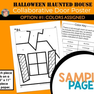 Halloween Haunted House Collaborative Coloring Poster: Classroom Door ...