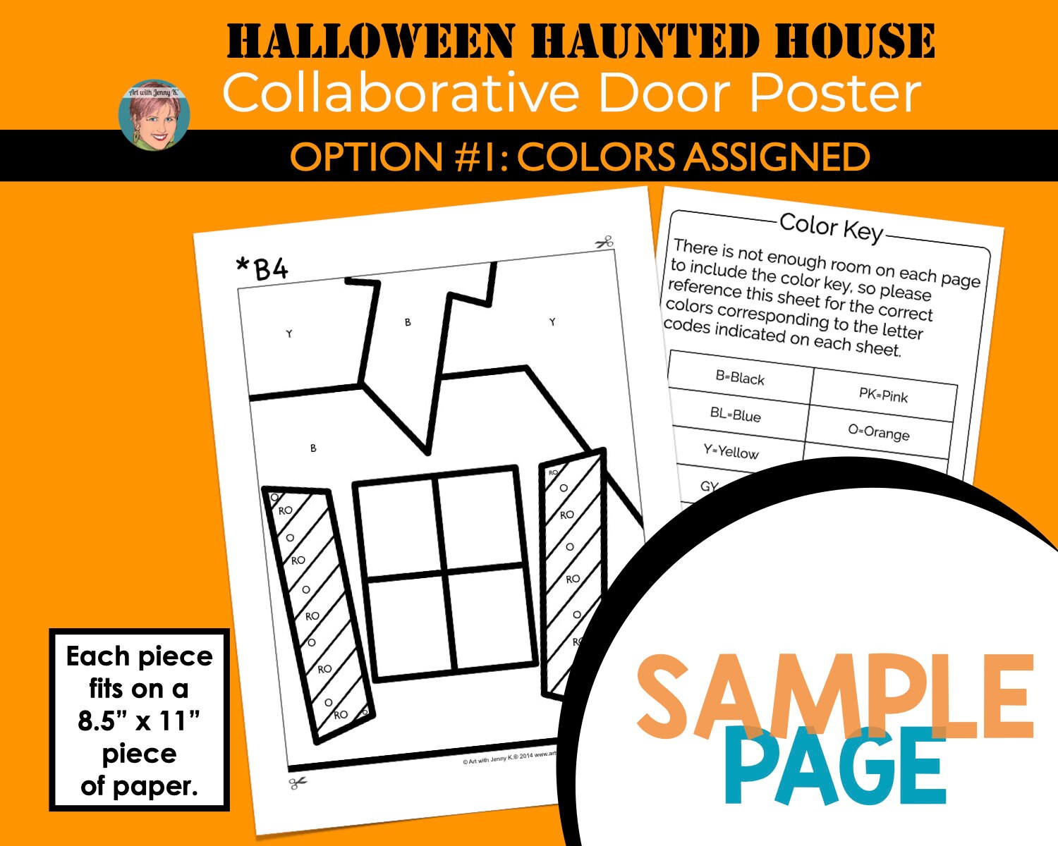 Halloween Haunted House Collaborative Coloring Poster: Classroom Door ...