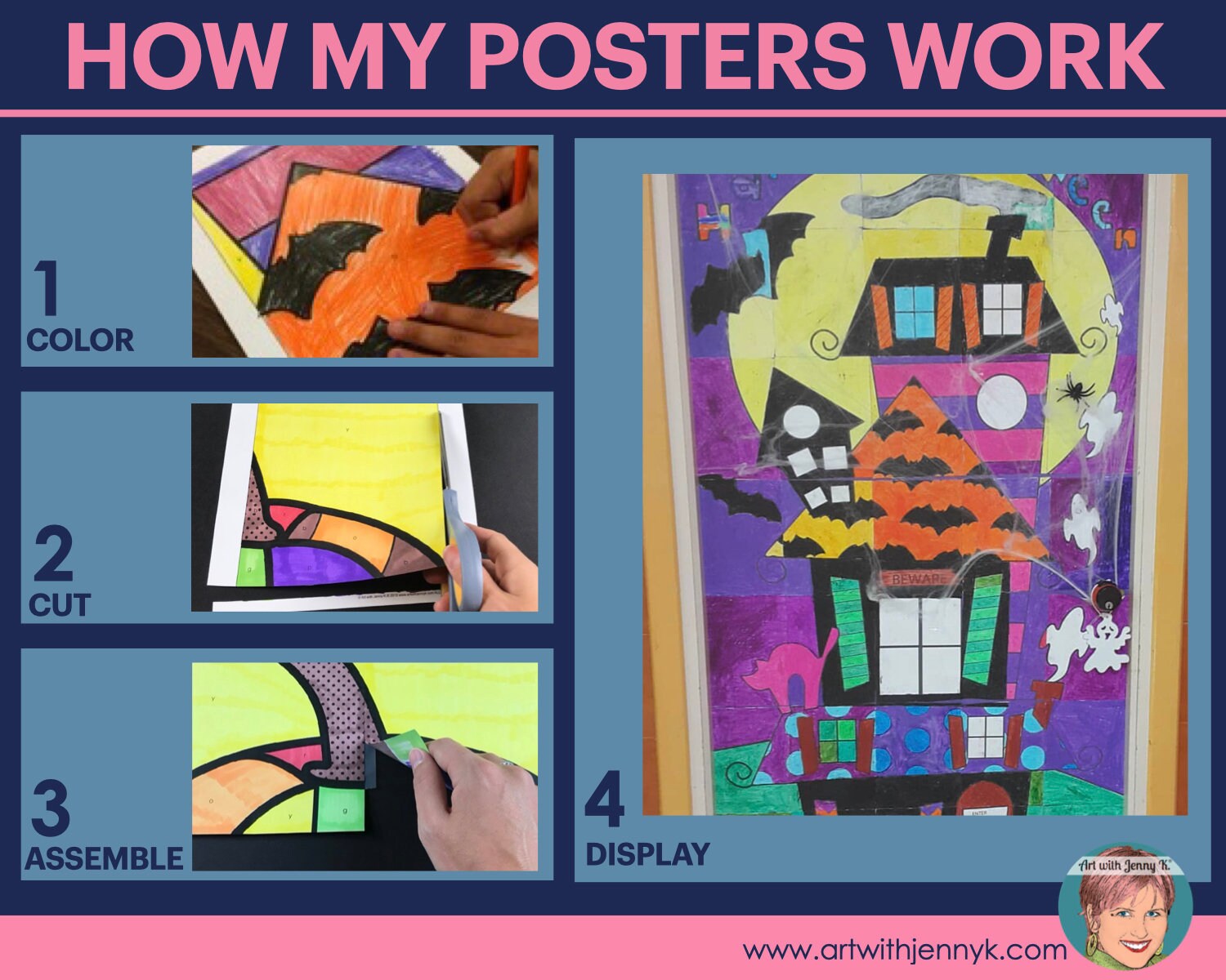 Halloween Haunted House Collaborative Coloring Poster: Classroom Door ...