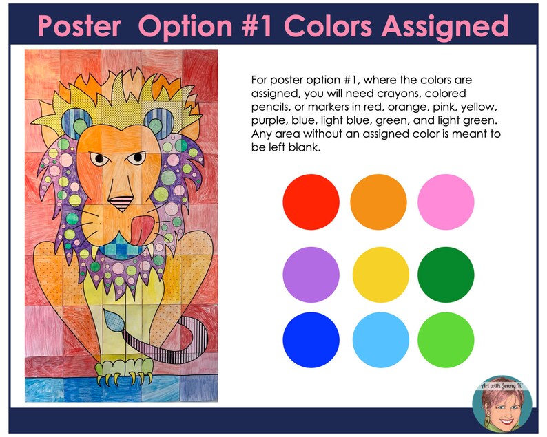 Printable Pop Art Lion Collaborative Poster | Fun Zoo Animals Activity ...