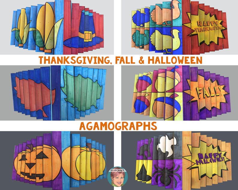 Thanksgiving, Halloween, and Fall Agamograph Art Craft – Printable ...