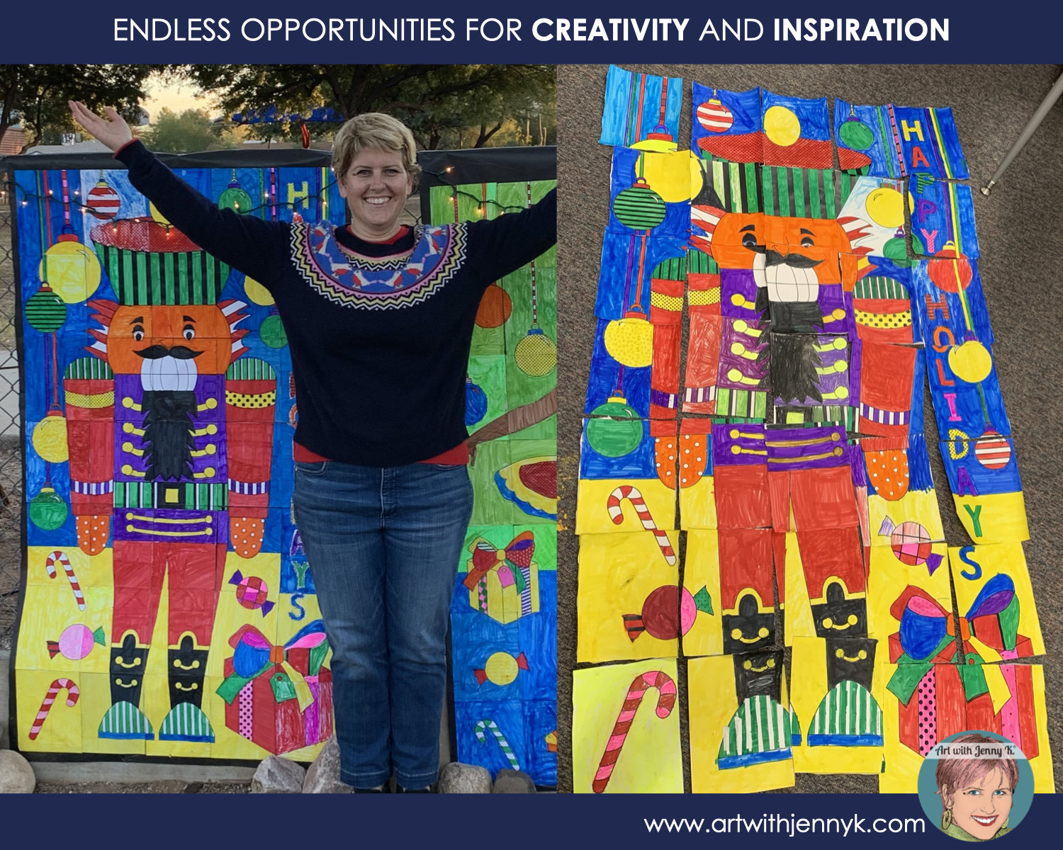 Printable Pop Art Holiday Nutcracker Collaborative Door Decor Poster ...