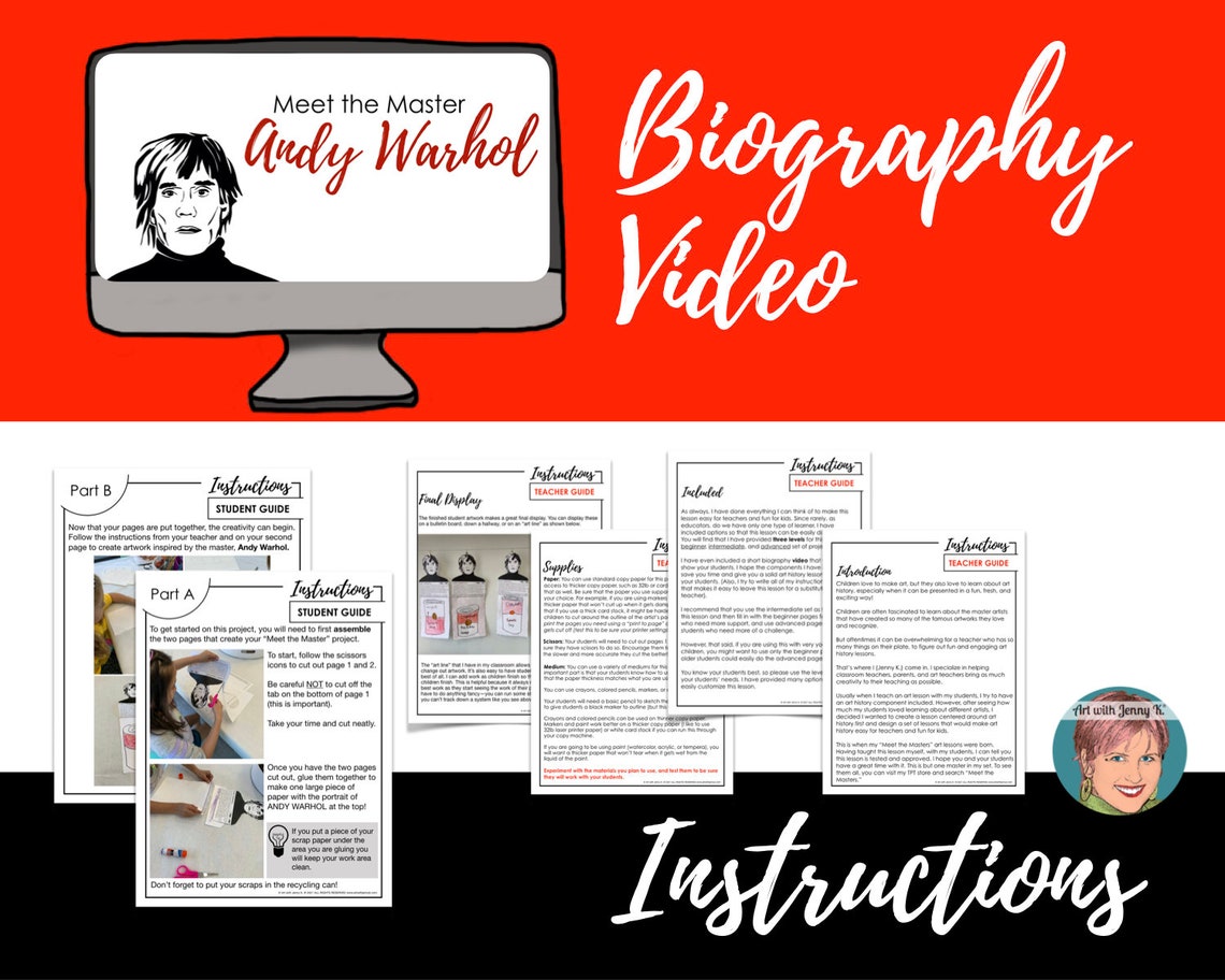 Meet the Master Artist: Andy Warhol | Fun Art History Activity Lesson ...