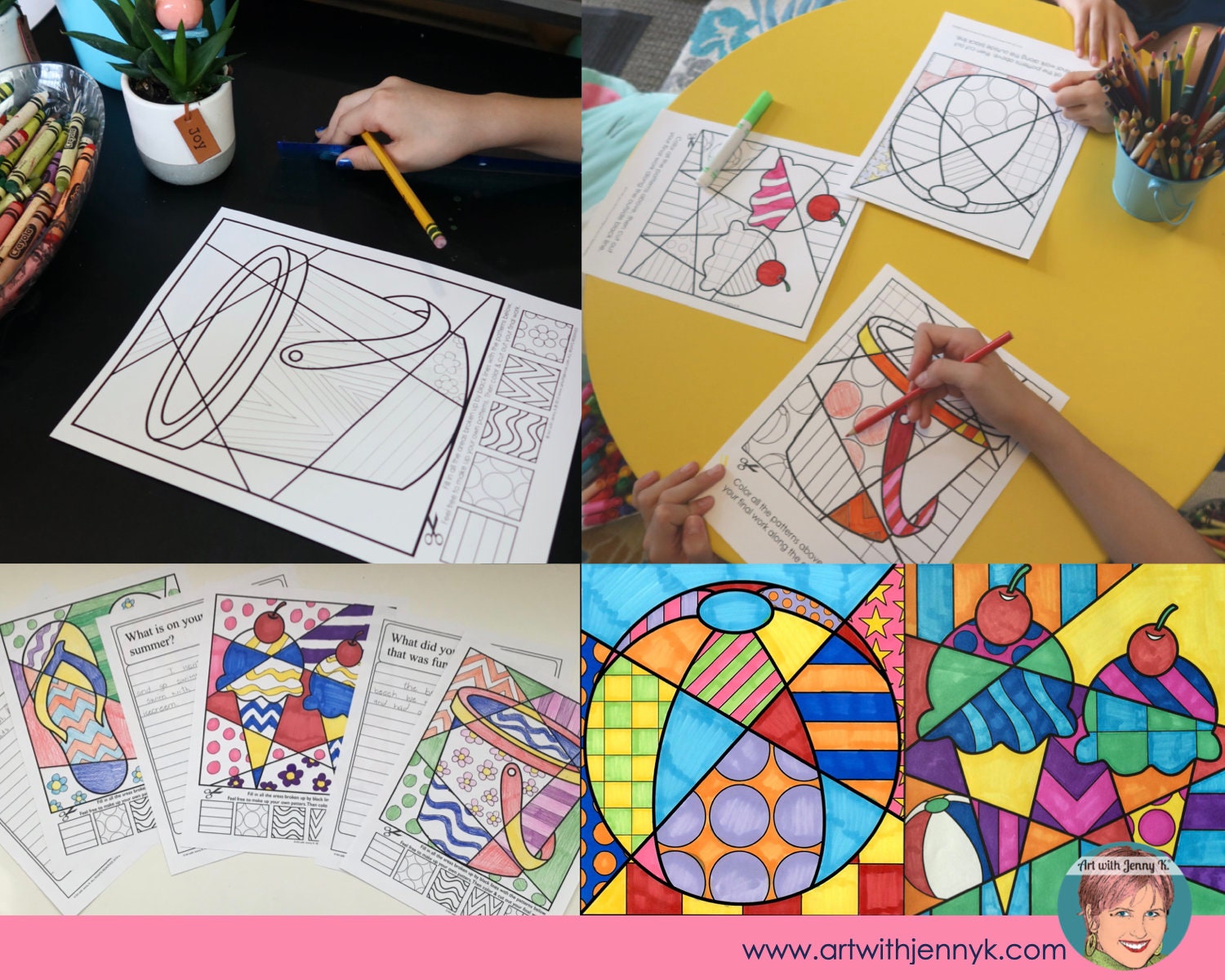 Printable Pop Art Summer Coloring Pages + Writing | Interactive ...