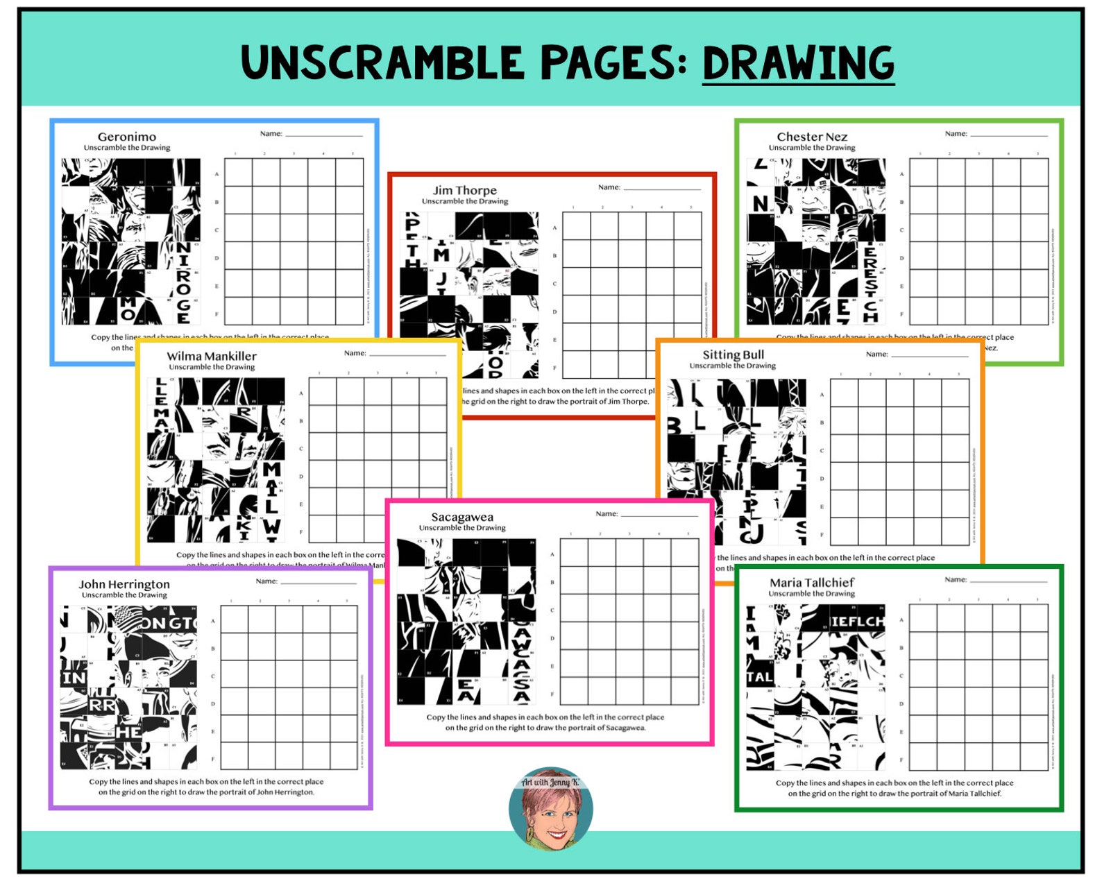 Unscramble the Famous Faces of Native American History Printable | Fun ...