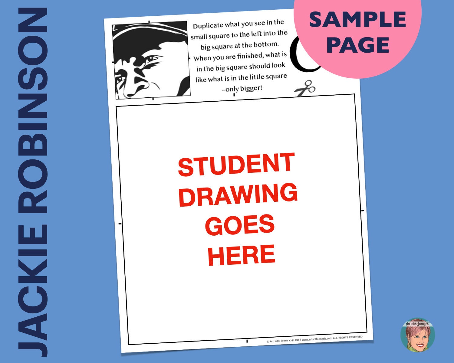 Printable Jackie Robinson Collaborative Coloring Poster | Fun Art ...