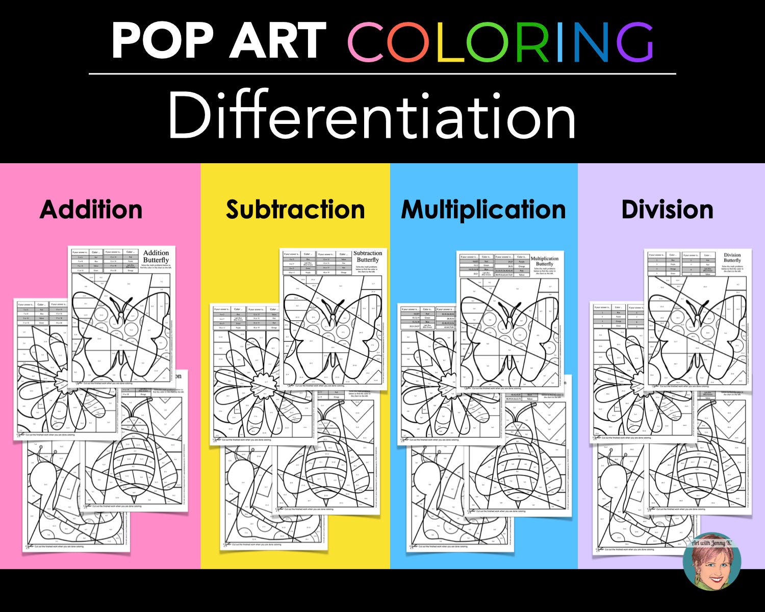 Spring Themed Color by Number Math Fact Review Coloring Pages | Fun ...