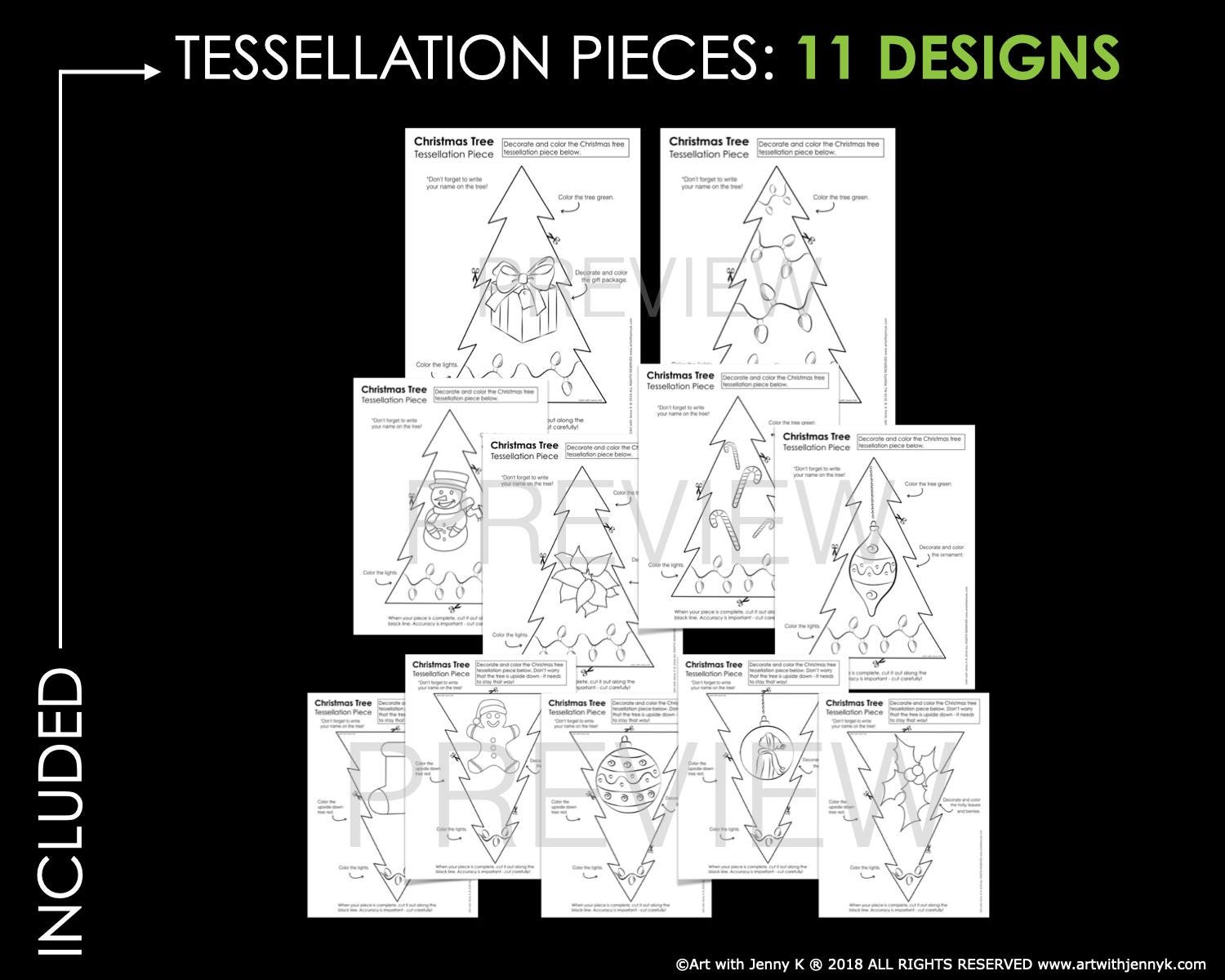 Printable Tessellation Christmas Tree A Favorite Classroom Arts & Craft ...