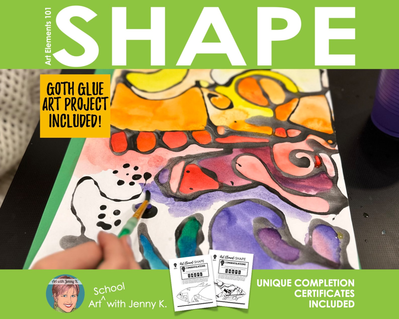 Art Elements 101 Unit 2: SHAPE | Printable Art Lessons for Kids | Art ...