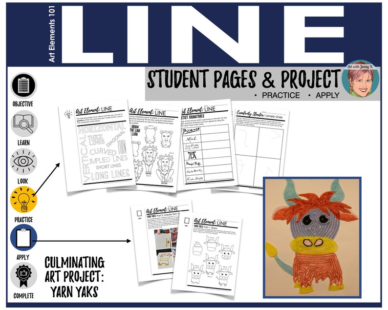 Art Elements 101 Unit 1: LINE | Printable Art Lessons for Kids | Art ...