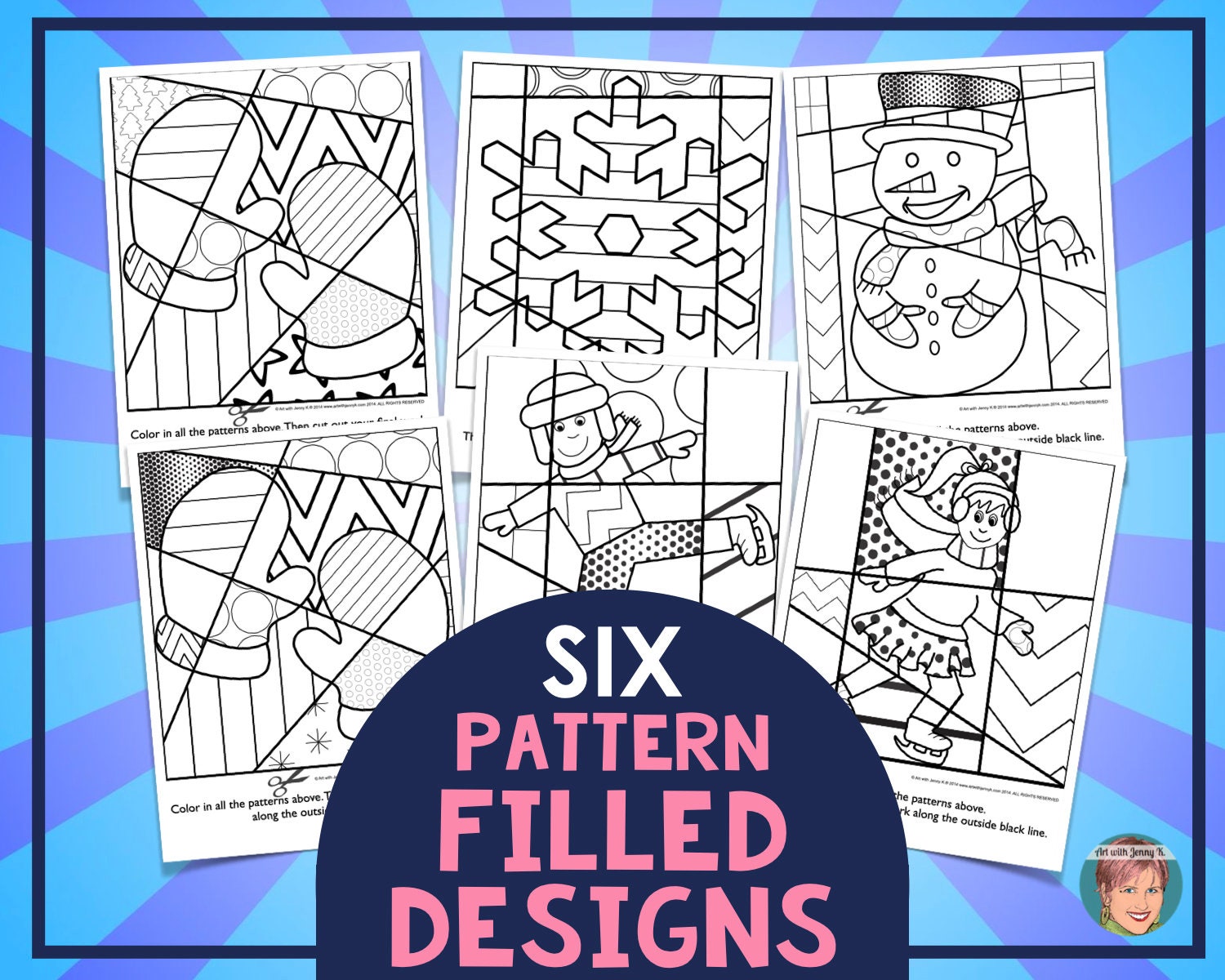 Printable "pop Art" Winter Coloring Pages + Writing | No Prep Print and ...