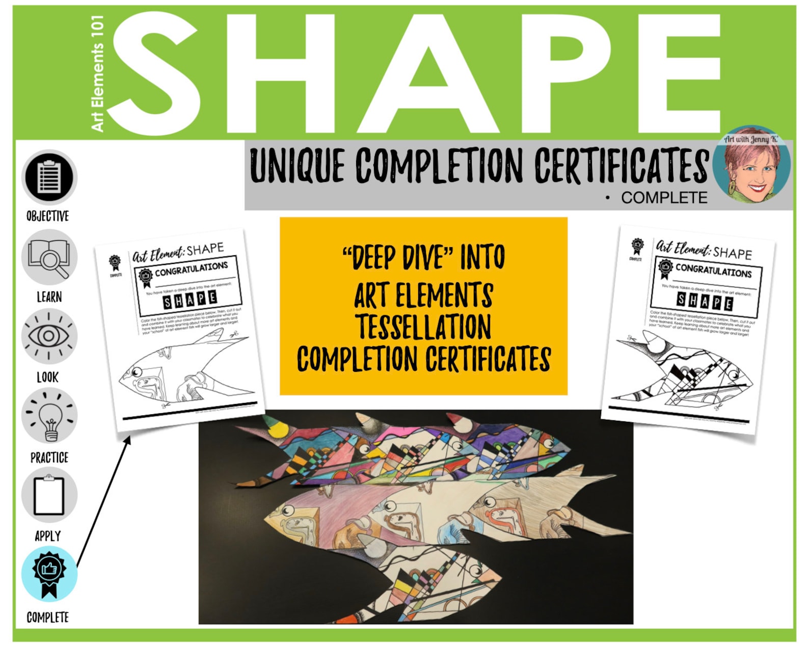 Art Elements 101 Unit 2: SHAPE | Printable Art Lessons for Kids | Art ...