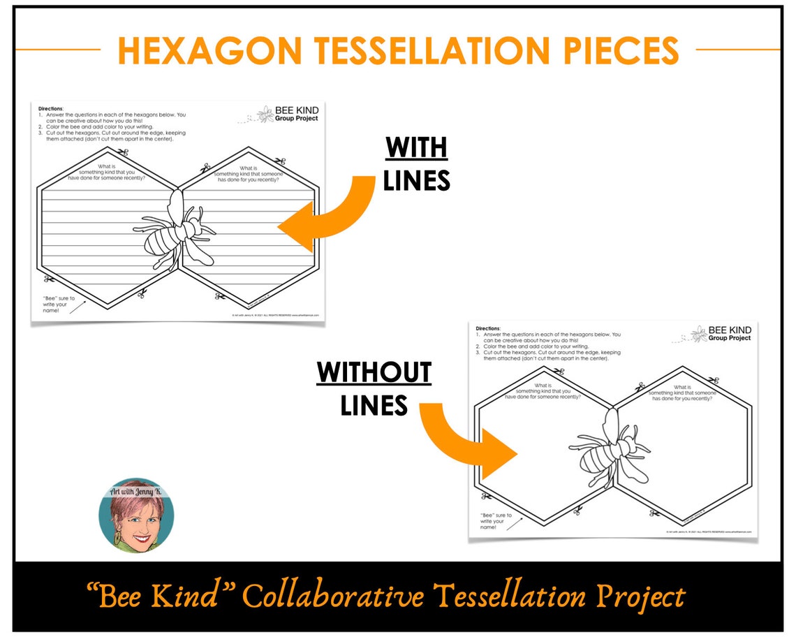 Kindness Craft: "bee Kind" Collaborative Tessellation Poster (digital ...