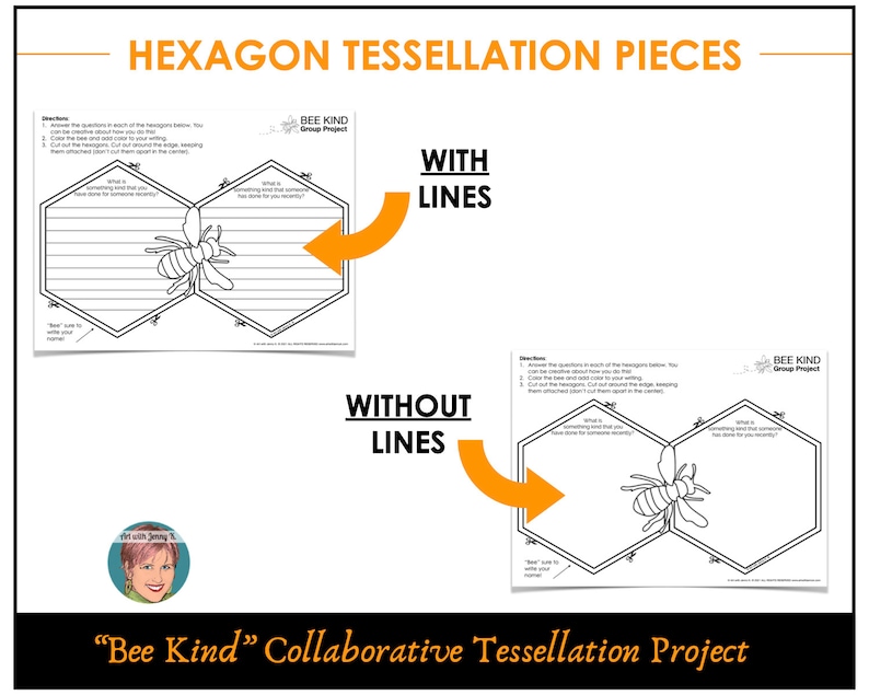 Kindness Craft: "bee Kind" Collaborative Tessellation Poster (digital ...