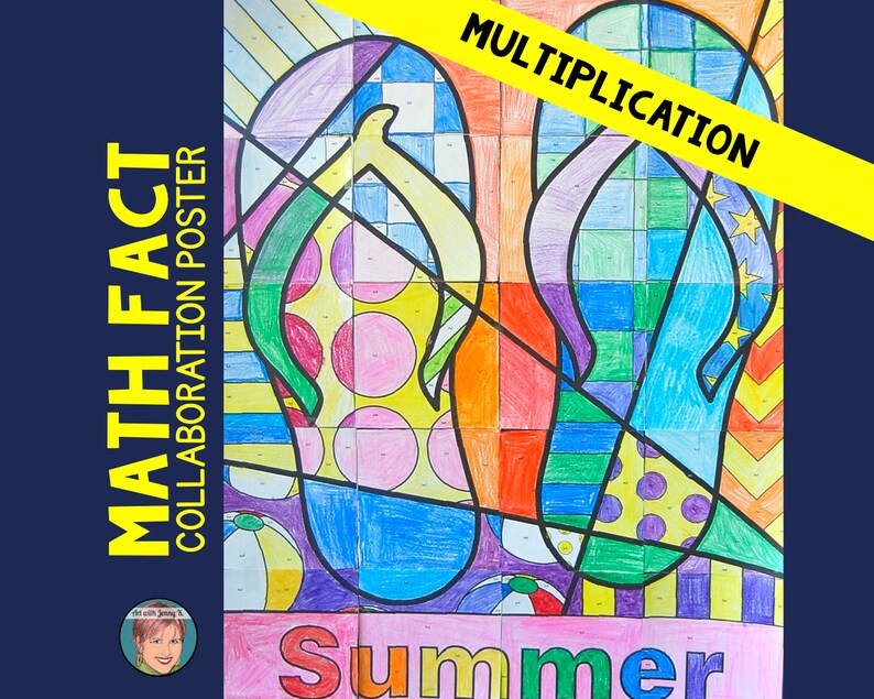 Printable Multiplication Review Collaborative Poster | Summer-themed ...