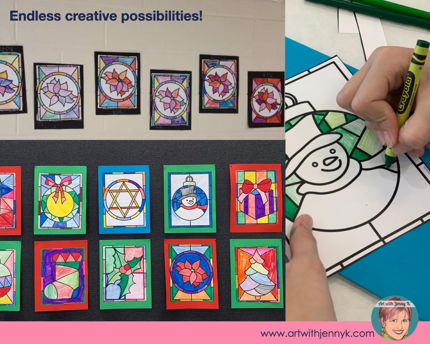 Printable "stained Glass" Holiday Coloring Pages W/ Sheets for ...
