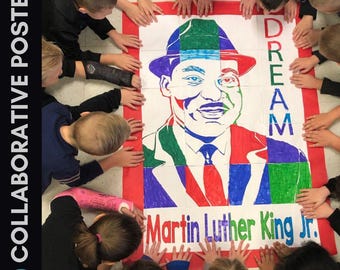 Printable Dr. Martin Luther King Jr Collaborative Coloring Poster Craft ...