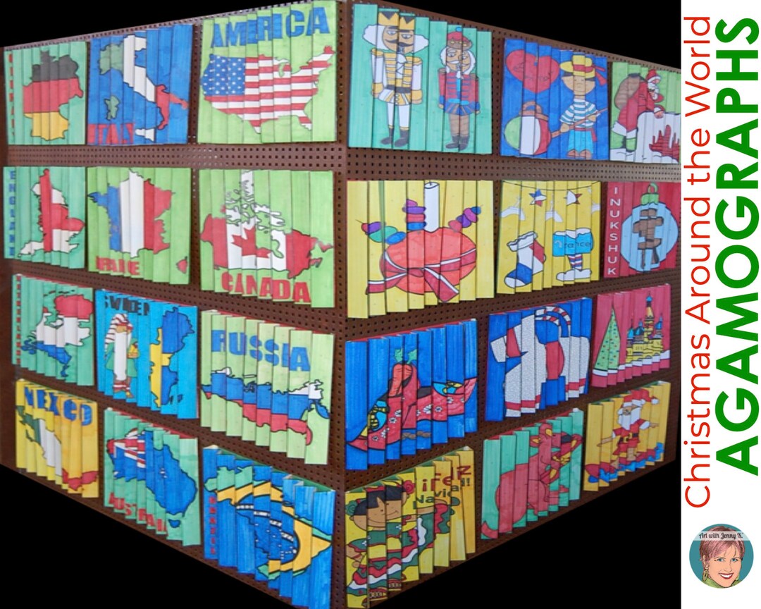 Printable Christmas Around the World Agamograph Art Activity (PDF) - Etsy