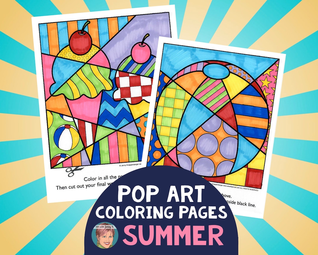 Printable Pop Art Summer Coloring Pages + Writing | Interactive ...