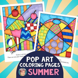 Printable Pop Art Summer Coloring Pages + Writing | Interactive ...