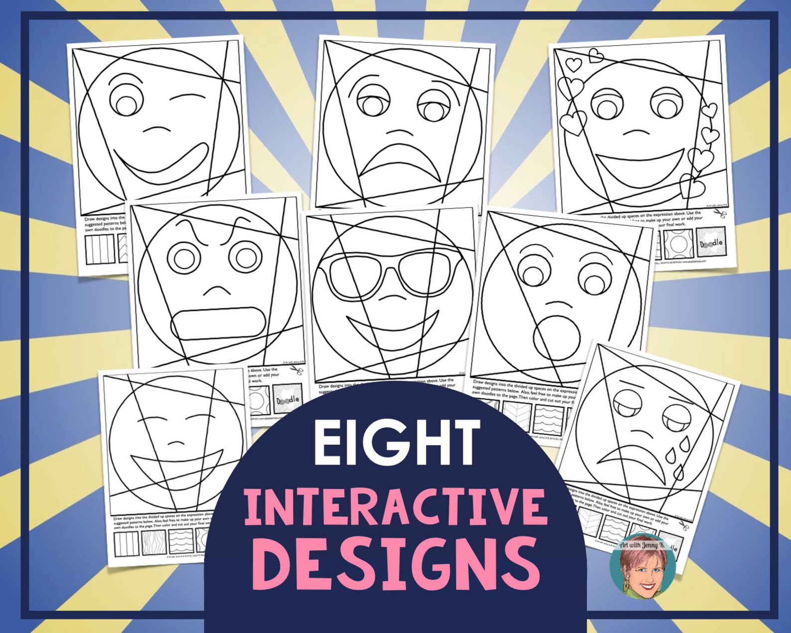 Printable "pop Art" Emoji Coloring Pages + Writing Prompts | Fun End of ...