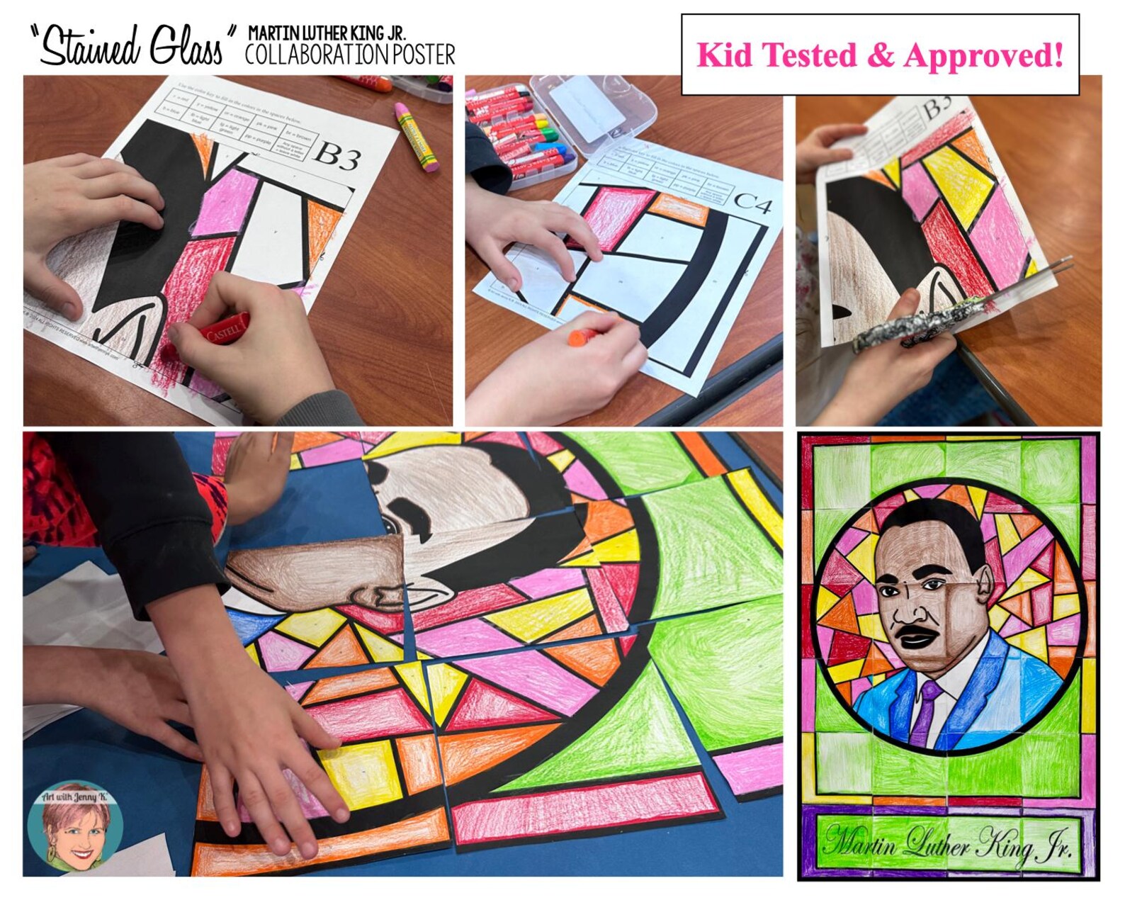 Printable Dr. Martin Luther King Jr Collaborative Coloring Poster Craft ...