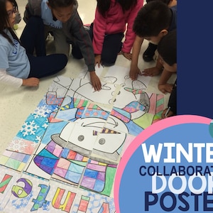 Printable Pop Art Snowman Collaborative Door Poster | Great Winter Art ...