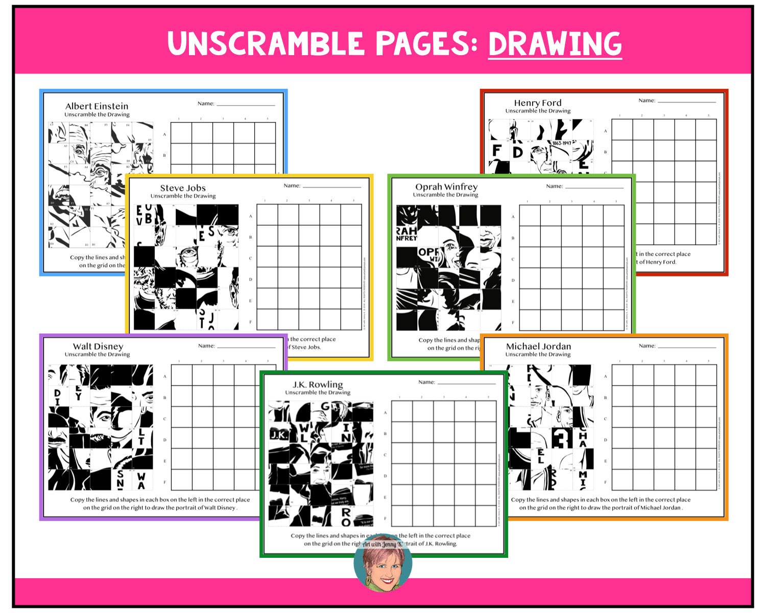 Unscramble the Famous Failures Printable Fun Growth Mindset Art ...