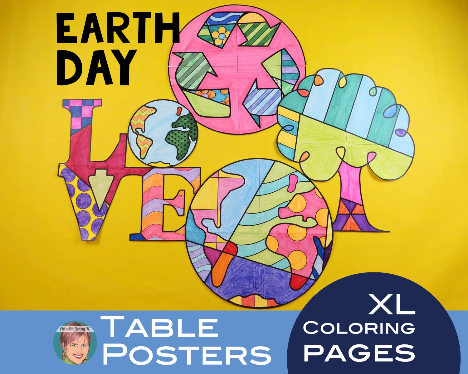 Printable Earth Day Coloring Table Posters | Makes a Great Bulletin ...