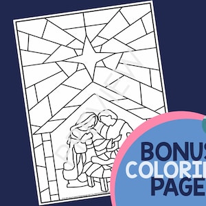 Printable "stained Glass" Nativity Scene Collaborative Coloring Poster ...