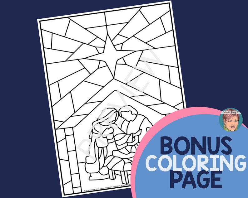 Printable stained Glass Nativity Scene Collaborative Poster Fun ...