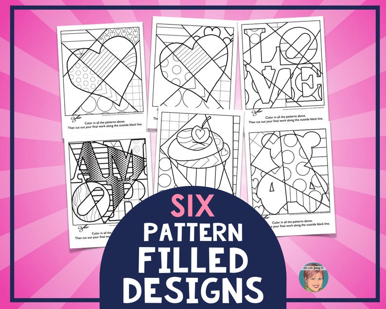 The Original Printable "pop Art" Valentine's Day Interactive Coloring ...