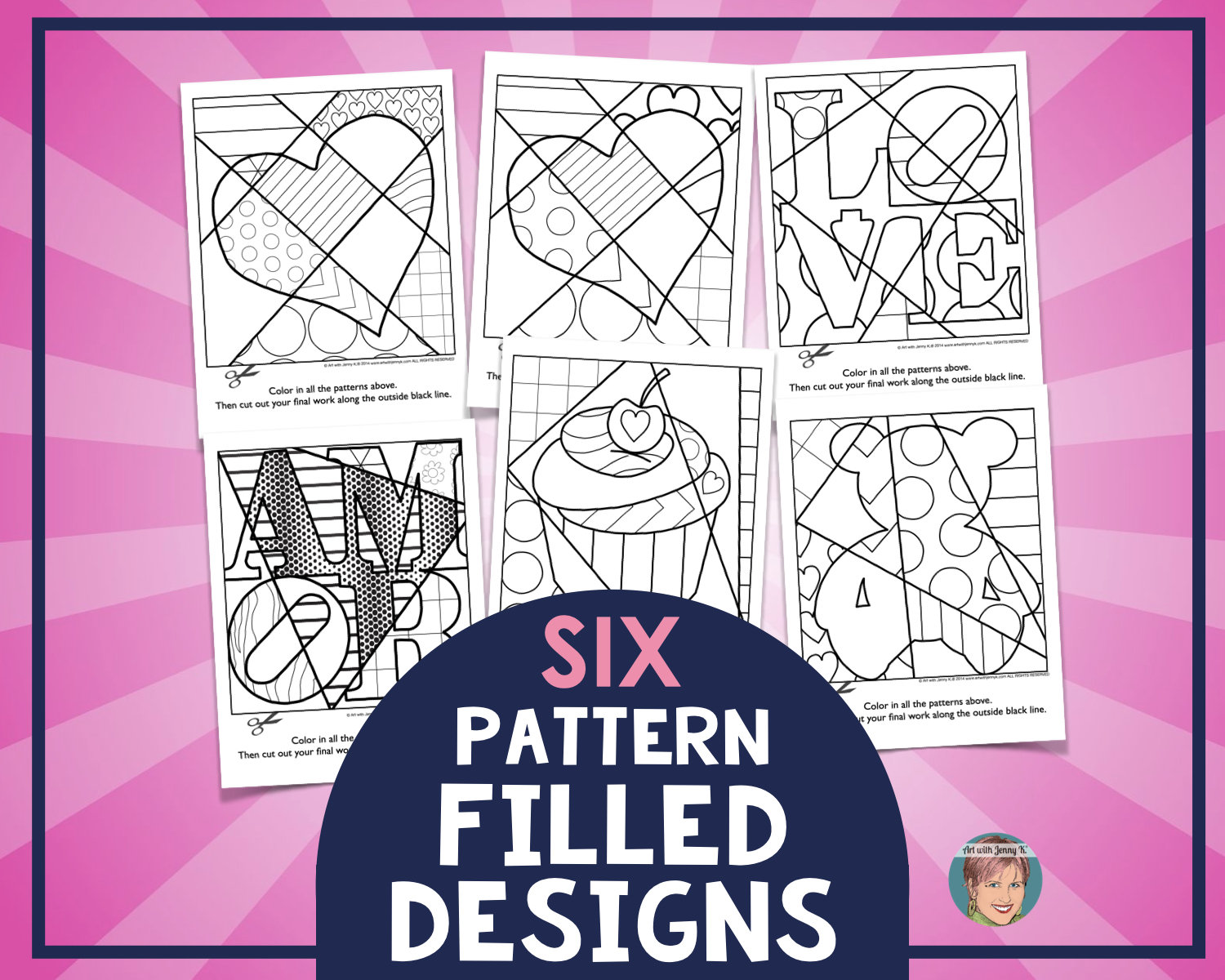 The Original Printable "pop Art" Valentine's Day Interactive Coloring ...