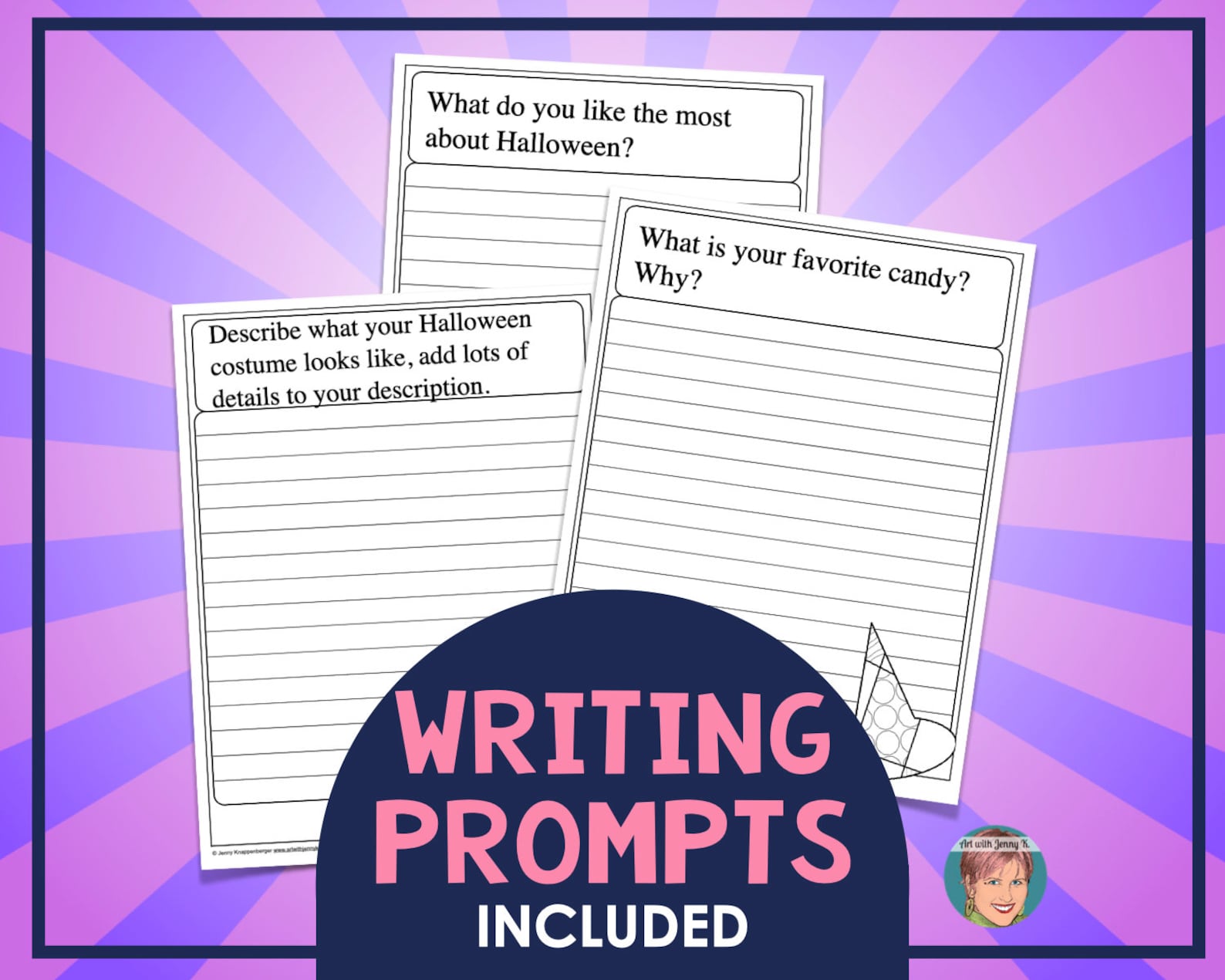 Printable "pop Art" Halloween Coloring Pages + Writing | No Prep ...