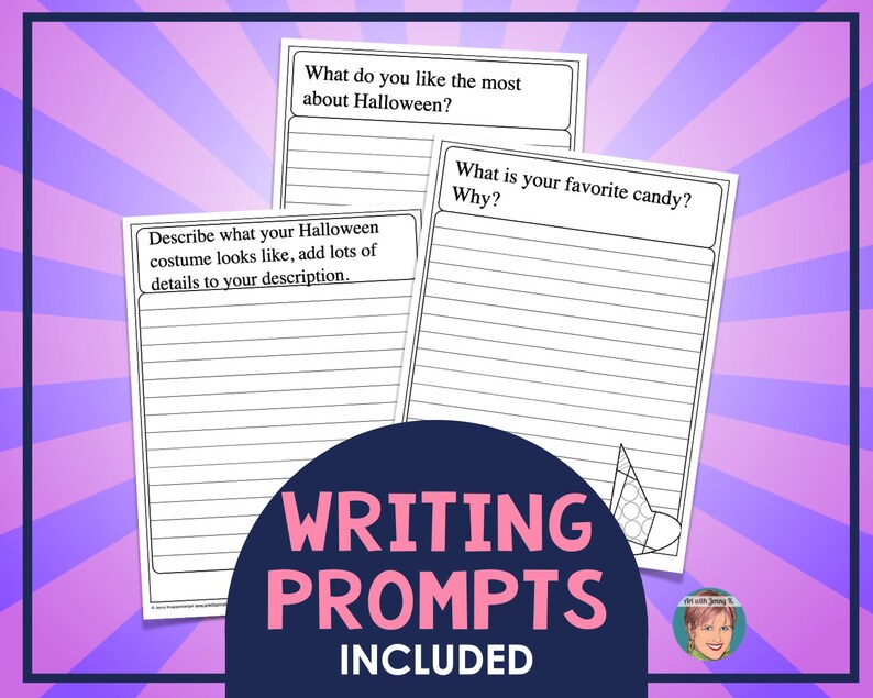 Printable "pop Art" Halloween Coloring Pages + Writing | No Prep ...