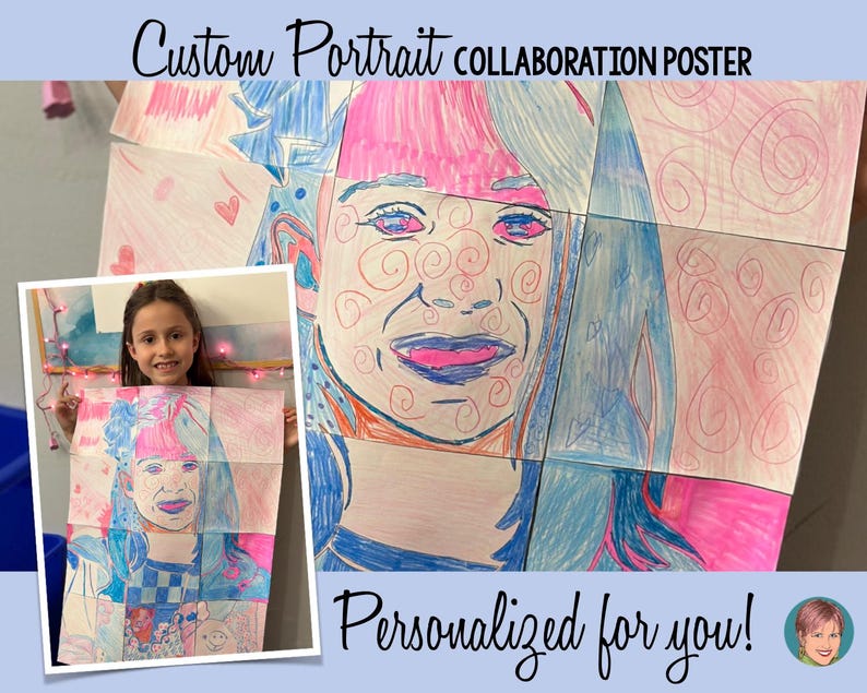 Printable Personalized Custom Collaborative Portrait Poster | Fun ...