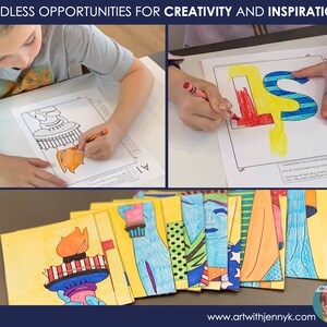 Printable Pop Art Statue of Liberty Collaborative Poster | Fun Art ...