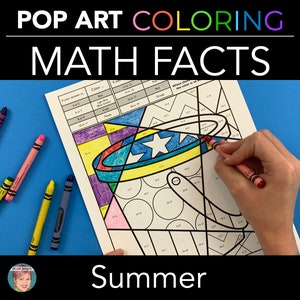 Printable Summer-themed Math Fact Review Coloring Pages | Fun Art ...
